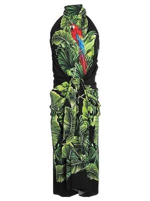 Dolce & Gabbana Sleeveless Printed Crepe Dress - Black