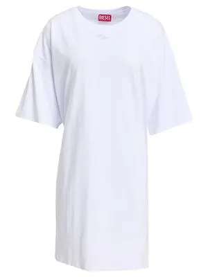 DIESEL® Oversized T-shirt Dress With Tie Detail - White