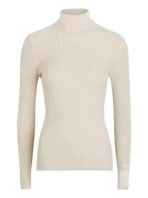 Varley Ravena Ribbed Roll-neck Long Sleeve Top - Silver Birch