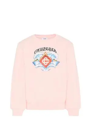 Casablanca Graphic Print Crew Neck Sweatshirt - Pink