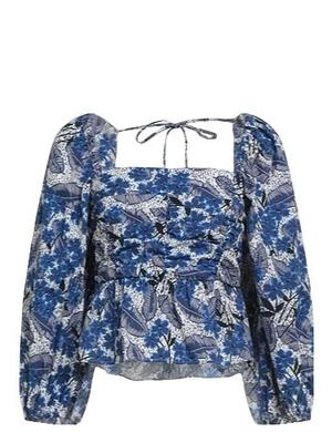 Max Mara Printed Peplum Top - Blue
