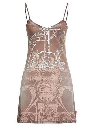 DIESEL® Sleeveless Metallic Jersey Mini Dress - Taupe