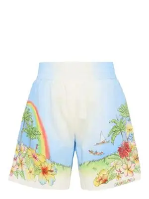 Casablanca Graphic Print Elasticated Shorts - Multicolor