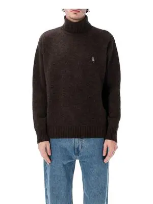 SPORTY  RICH Sporty & Rich Turtleneck Knitted Jumper With Embroidered Logo - No
