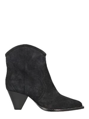 Isabel Marant Étoile Suede Cowboy Ankle Boots - Black