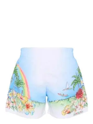 Casablanca Casablanca Floral Print Swim Shorts White