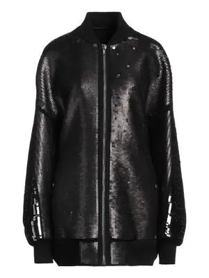 Rick Owens Wool Baseball Jacket With Sequins - Black