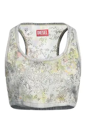 DIESEL® Cropped Embellished Denim Vest - Blue