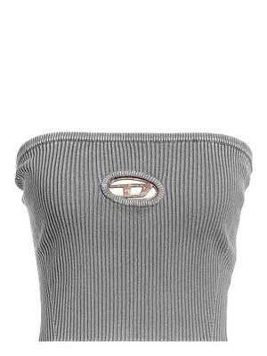 DIESEL® Diesel Ribbed Knit Strapless Tube Top Grey