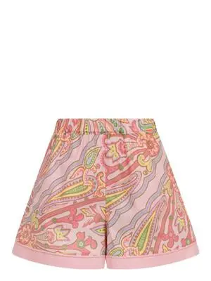 ETRO Cotton Poplin Shorts With Paisley Print