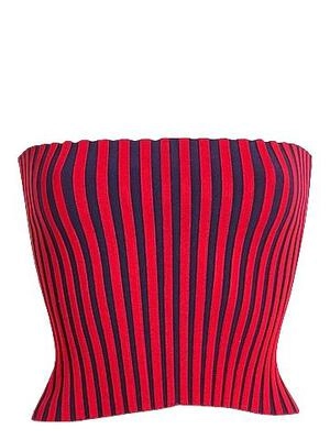 TORY BURCH Tory Burch Two-Tone Ribbed-Knit Tube Top