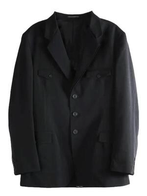 Yohji Yamamoto Gabardine Double Lapel Jacket - Black