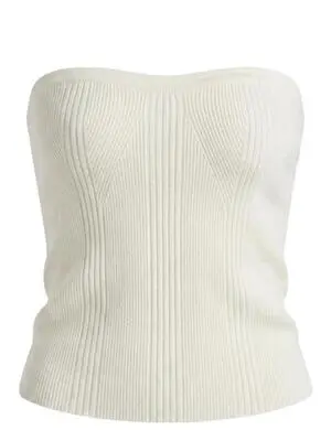 ALLSAINTS ALLSAINTS Sleeveless Strapless Ribbed Top White