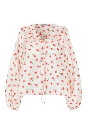Stine Goya Stine Goya Printed Ruffled Shirt With Long Sleeves Pink