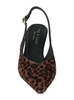 Rag & Bone Leopard Print Slingbacks - Brown