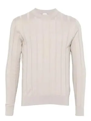 Eleventy Ribbed Round-neck Sweater - Beige