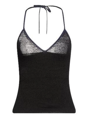 Jacquemus Two-tone Knit Sleeveless Halterneck Top - Black