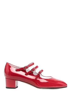 CAREL Patent Leather Mid Heel Mary Janes - Red