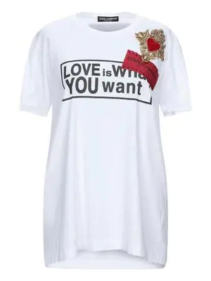 Dolce & Gabbana Embellished Print T-shirt - White