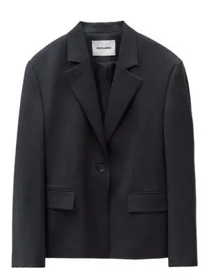 LOW CLASSIC Notched Lapel Button-fastening Blazer - Black