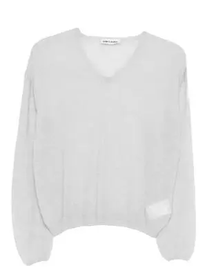 LOW CLASSIC V-neck Long Sleeve Sweater - White