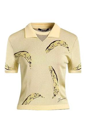 JACQUEMUS Jacquemus Two-Tone Knit Short Sleeve Polo