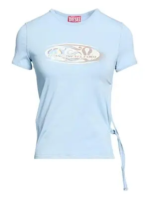 DIESEL® Printed Short-sleeve T-shirt With Side Tie Detail - Blue