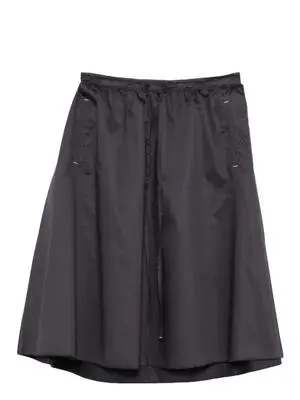 LOW CLASSIC Drawstring Cotton Midi Skirt - Navy Blue