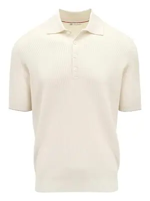 Brunello Cucinelli Short-sleeve Buttoned Polo Shirt - Light Brown