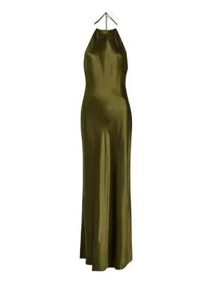 REFORMATION Reformation Halterneck Maxi Dress Green