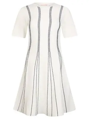 Liu Jo Knitted Dress With Contrasting Seams - White