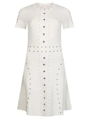 Liu Jo Liu Jo Studded Knit Mini Dress White Wool