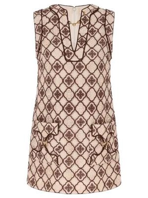 Zimmermann Zimmermann Luna Guipure Mini Shift Dress Nude
