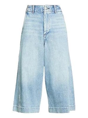 RAG & BONE Rag & Bone Light Wash Wide-Leg Cropped Jeans