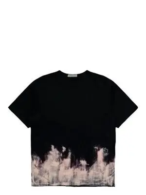 Yohji Yamamoto 30/- Discharged Combed Ps Round Neck T-shirt - Black