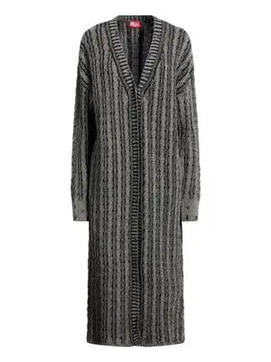 DIESEL® Long Sleeve Cable-knit Cardigan - Black