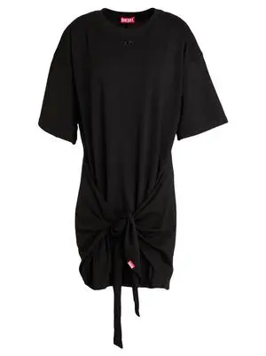 DIESEL® Oversized T-shirt Dress With Knot Detail - Black