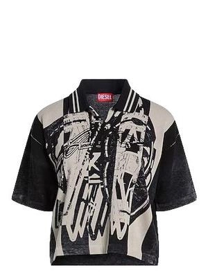 DIESEL® Multicolor Knit Short Sleeve Top - Black