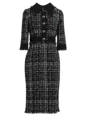 Dolce & Gabbana Tweed Crepe Dress - Black