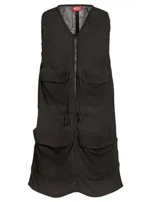 DIESEL® Sleeveless Zip-up Pocket Dress - Black