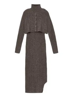 ALLSAINTS ALLSAINTS Sabine Roll-Neck Cardigan And Dress Set Fawn Brown