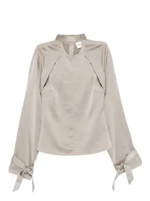 Nanushka Nanushka Detachable Bolero Tie-Detail Top White