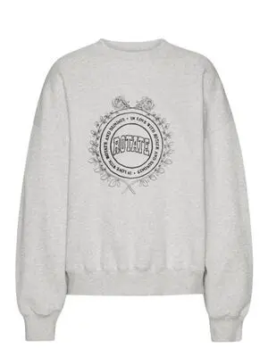 ROTATE BY BIRGER CHRISTENSEN Crewneck Long Sleeve Sweatshirt With Letter Print - White