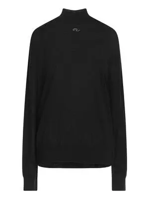 DIESEL® Wool Mock Neck Long Sleeve Sweater - Black