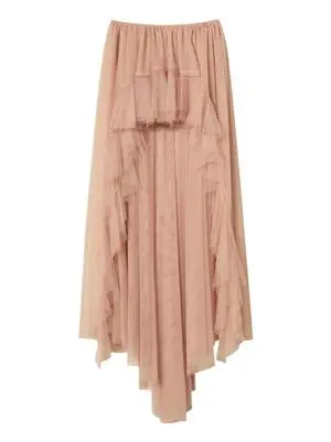 TWINSET Asymmetric Tulle Skirt - Nude