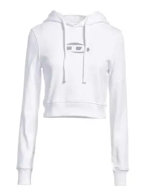 DIESEL® Cropped Hoodie With Logo Print - White