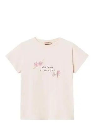 TWINSET Slogan And Floral Print T-shirt - White