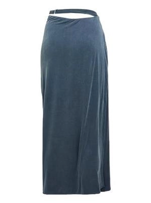 Jacquemus Midi Skirt With Side Slit - Blue