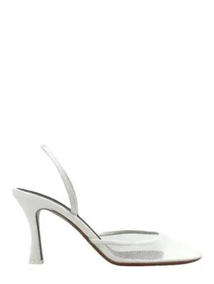 NEOUS Slingback Pumps With Tulle Detailing - White