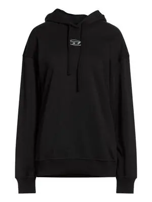 DIESEL® Logo Embellished Hooded Track Jacket - Black